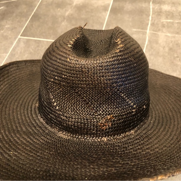 Accessories | Western Distressed Concho Hat Cowboy Black Straw Wide ...